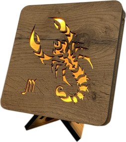 Li-Go Znamení "Štír" lampa 19x19 cm provedení povrchu: jedle