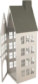 Sada 3 ks velkých kovových svícnů Domek - 38*38*142 / 26*26*105 / 18*18*63 cm