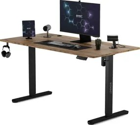 SENSE7 Nojo Pracovní stůl černá-dub / elektricky nastavitelná výška /