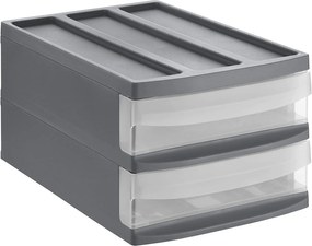 Rotho DUO M - Box se 2 zásuvkami (A4), úložný box vysunovací, antracit, Rotho SYSTEMIX RT1114508853