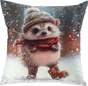 Sada 2 ks povlaků na polštářky VEVERKA a JEŽEK 40 x 40 cm