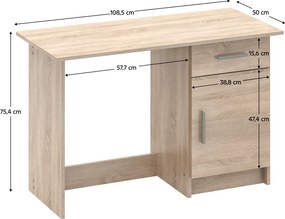 Univerzální PC stůl, dub sonoma, SIRISS NEW