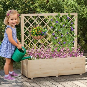 Costway Květinový truhlík s mřížovým vyvýšeným lůžkem s mříží – 98 × 35 × 101 cm