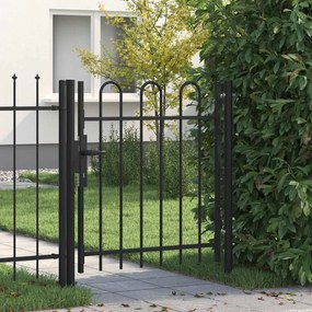 Plotová branka BOXTEL jednokřídlé dveře s klenutým vrškem ocelová 1x1 m černá 146029