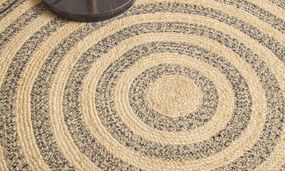 Ručne viazaný kusový koberec Aurea SM 05 Natural Black kruh, 200x200 (priemer) kruh, béžová, chodba / predsieň, Diamond Carpets India
