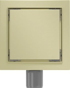 Mexen Flat-Q, bodová podlahová vpusť 15 cm, zlatá matná, 1A10015