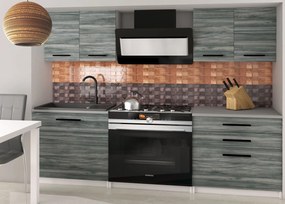 Kuchyňská linka Belini 120 cm šedý antracit Glamour Wood s pracovní deskou Tiesto2