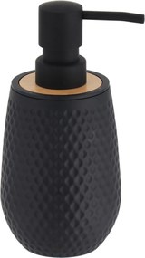 Dávkovač mýdla Tova, černá/s dřevěnými prvky, 280 ml