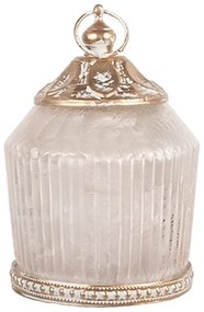 Růžová skleněná svítící LED lucerna Balli - Ø 8*12 cm / 2*AAA