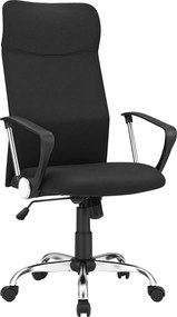 Kancelářská židle, ergonomická otočná židle, 63 x (110-120) x 63 cm, černá