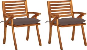 vidaXL Zahradní jídelní židle s poduškami 2 ks masivní akáciové dřevo [3060858] Barva: Jasně zelená