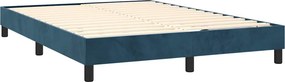 Box spring postel s matrací tmavě modrá 140x190 cm samet 3131019