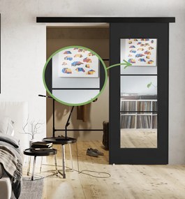 Posuvné dveře s krycí lištou TORI 80 grafitový