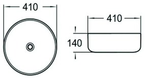 Keramické umyvadlo na desku MEXEN TINA  41x41 cm bílé
