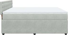 Box spring postel s matrací světle šedá 180x200 cm samet 3290118