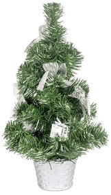 Stromeček ozdobený, umělá vánoční dekorace, barva stříbrná - YS20-016