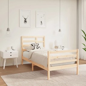 vidaXL Rám postele masivní dřevo 90 x 190 cm jednolůžko [3105826] Barva: Bílá