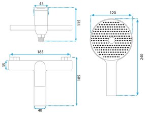 Rea Avalon, vanová baterie s ruční bodovou soupravou, zlatá matná, REA-B2707
