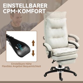 Kancelářská židle Vinsetto s 6bodovou masáží, ergonomická herní židle s funkcí polohování, výškově nastavitelná manažerská židle s podnožkou, nosnost…