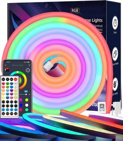 20 metrů Neon Flex Rgb s napájecím zdrojem a dálkovým ovládáním 24 V