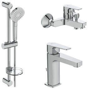 Ideal Standard Esla - Sprchový set s vanovou a umyvadlovou baterií, 3 proudy, chrom BC264AA