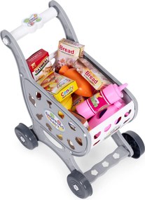 Dětský nákupní vozík s příslušenstvím TROLLEY šedý