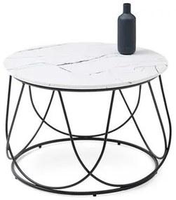 Konferenční stolek NUBIRA černý/bílý mramor