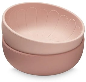 CAM CAM COPENHAGEN Silikonová miska Flower Rose Mix – set 2 ks, růžová barva, plast