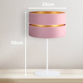 Stolní lampa Golden Duo výška 50 cm růžová/zlatá