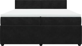 Box spring postel s matrací černá 200x200 cm samet 3290126
