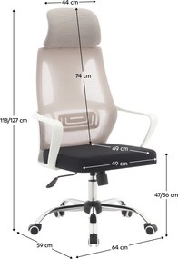 Ergonomická kancelářská židle PULSE - šedá síťovina / černá látka
