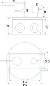 Rea Lungo Diamond, podomítkový sprchový set s dešťovou hlavovou a ruční sprchou, měděná lesklá, REA-P5657