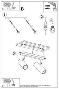 Sollux SL.0496 - Bodové svítidlo DIREZIONE 2xGU10/40W/230V bílá