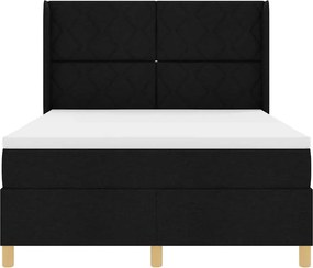 Postel s boxspringem s čelo Černá 140 x 200 cm textil 3341898