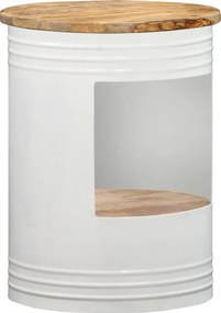 vidaXL Konferenční stolek 43 x 55 cm masivní recyklované dřevo [287487] Barva: Bílá