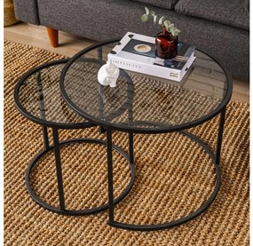 Asir SADA 2x Konferenční stolek TOKYO pr. 42/60 cm černá 706CLN1142