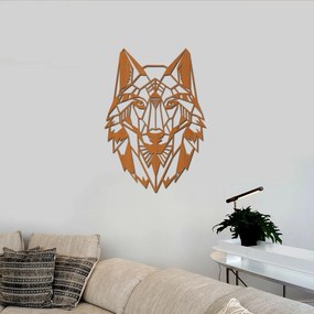 dřevo života Dřevěný obraz vlka GEOMETRY Zvolte rozměr (cm): 40x57, Zvolte barvu dekoru: Třešeň