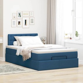 Osmanský rám postele s matrací modrá 120x190cm textil 3311614