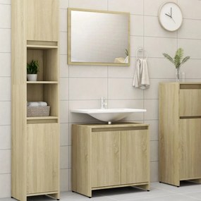 3dílná koupelnová sestava dub sonoma kompozitní dřevo,  3056928