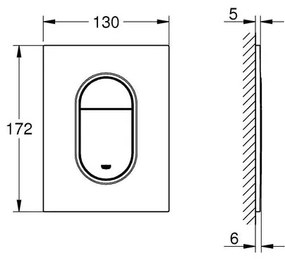 Grohe Arena Cosmopolitan S Splachovací tlačítko, Hard Graphite 37624A00