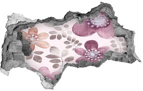 Wallmuralia Nálepka 3D díra na zeď Květinový vzor 95x73 cm