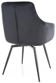 Otočné jídelní křeslo Marlo Velvet černé
