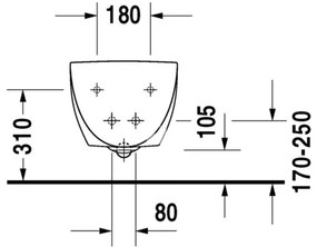 Duravit Architec - Závěsný bidet, 365 x 580 mm, bílý 2531150000