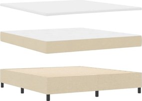 Postel s boxspringem s čelo Krémová 180 x 200 cm textil 3344091