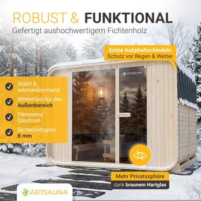Artsauna Venkovní sauna Cube Fjora XXL s odpočívárnou
