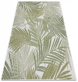 Dywany Luszczow Kusový koberec SISAL SION palmové listy, tropický 2837 ecru / zelená Rozměr koberce: 70 x 200 cm
