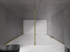 Mexen Velar, posuvné sprchové dveře do otvoru 140 cm, 8mm sklo námraza, zlatá matná, 871-140-000-31-55