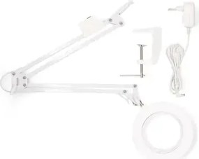 Nedis MAGLE2WT / Zvětšovací stolní lampa bílá / Čočka: 3 Diopter / 650