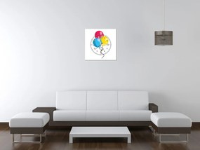 Gario Obraz s hodinami Barevné balónky Rozměry: 40 x 40 cm