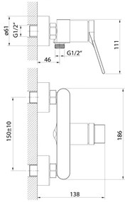 Aqualine - Sprchová baterie BOLERO lesklý chrom